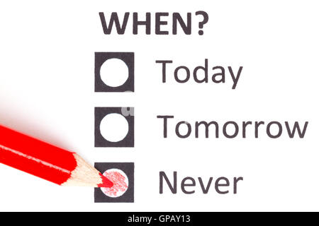 Red pencil choosing (deadline Stock Photo - Alamy