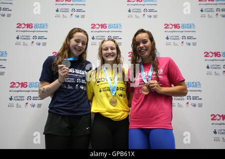 (left-right) Lexie Waller, Lily Boseley and Tegan Drew on the podium ...
