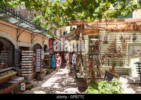 Tourist Shopping in Corfu Town, Corfu, Ionian Islands, Greece Stock ...