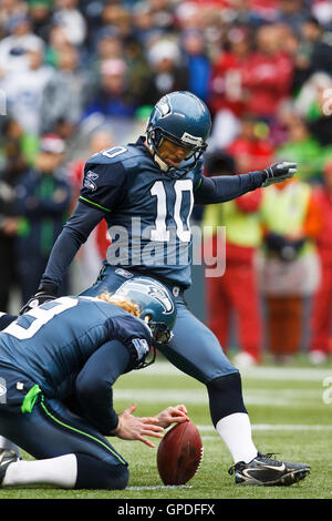 Seattle Seahawks place kicker Jason Myers (5) kicks for a field goal ...