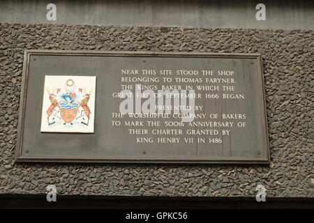 The Great Fire of London, which started at the bakery of Thomas Stock ...