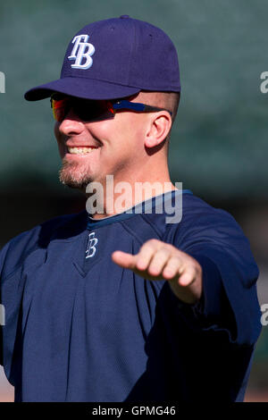 Tampa Bay Rays relief pitcher Garrett Cleavinger throws against the ...