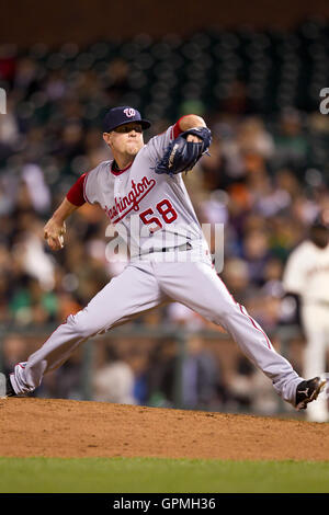 Washington Nationals relief pitcher Drew Storen (58) pitches in the 6th ...