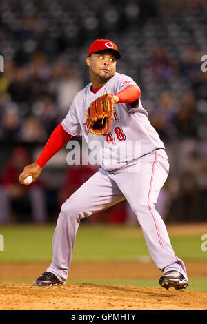 Cincinnati Reds' Francisco Cordero (48), Brandon Phillips (4) and Jeff ...