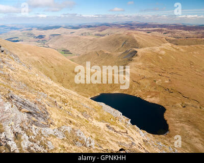 The lake of Creiglyn Dyfi, source of the river Dovey, viewed from the ...