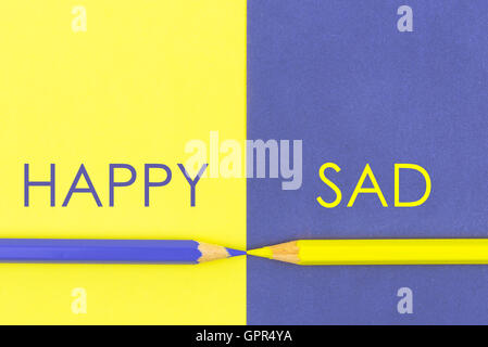 Happy versus Sad contrast concept Stock Photo - Alamy
