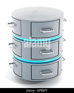 Data server with closed file racks. 3D illustration Stock Photo - Alamy
