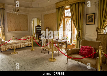 The Drawing Room, inside Kinloch Castle, Isle of Rum, Scotland, UK ...