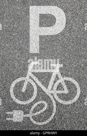 Parking lot sign E-Bike E Bike Ebike park electric bike electro bicycle ...