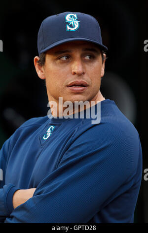 Seattle Mariners starting pitcher Jason Vargas (38) winds up to deliver ...