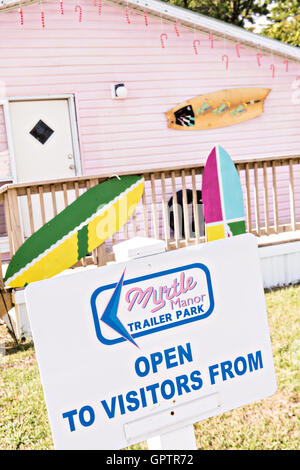 The sign for Myrtle Manor Trailer Park featured on the reality ...