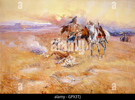 Blackfeet Burning Crow Buffalo Range Stock Photo - Alamy