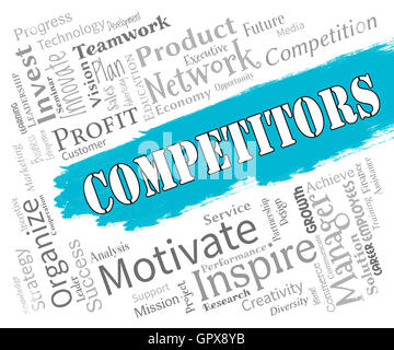 Competitors Word Indicating Competing Opponents And Rival Stock Photo ...