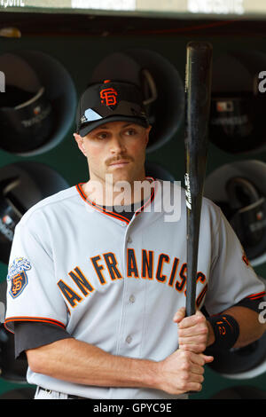 San Francisco Giants right fielder Daniel Johnson catches a fly ball ...