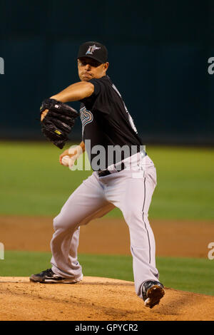 Florida Marlins starting pitcher Javier Vazquez (23) against the New ...