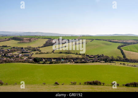 Walking over Chillerton Down on the Isle of Wight Stock Photo - Alamy