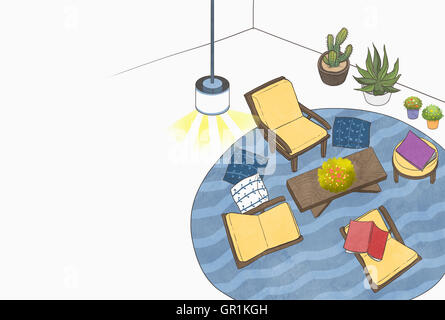 Northern Europe style living room interior Stock Photo - Alamy