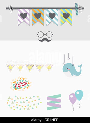 Various party flags and decorations Stock Photo - Alamy