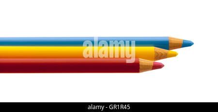 Wooden color pencil, isolated on a pure white background - blue Stock ...