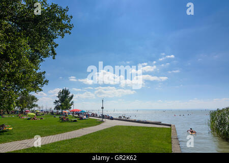 Weiden am See: public bathing beach lido, Lake Neusiedl, Neusiedler See ...
