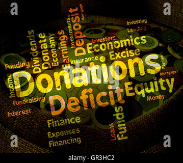 Donation Word Showing Contributes Contribute And Words Stock Photo - Alamy