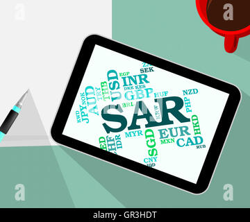 Sar Currency Representing Saudi Arabian Riyal And Saudi Arabian Riyal ...
