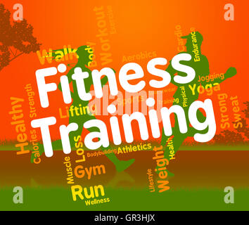 Workout Words Representing Physical Activity And Exercise Stock Photo ...
