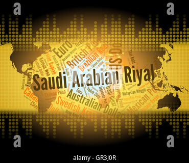 Saudi Arabian Riyal Indicating Forex Trading And Words Stock Photo - Alamy