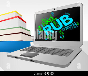 Rub Currency Indicating Russian Ruble And Words Stock Photo - Alamy