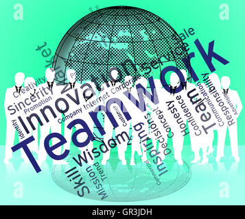 Teamwork Words Representing Unity Group And Combined Stock Photo - Alamy