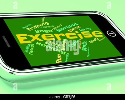 Workout Words Representing Physical Activity And Exercise Stock Photo ...