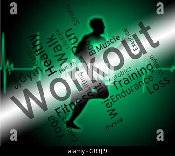 Workout Fitness Meaning Getting Fit And Training Stock Photo - Alamy