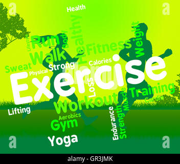 Training Words Indicating Physical Activity And Fitness Stock Photo - Alamy