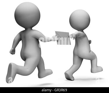 Relay Race Illustration by Passing the Baton to Teammates Until ...