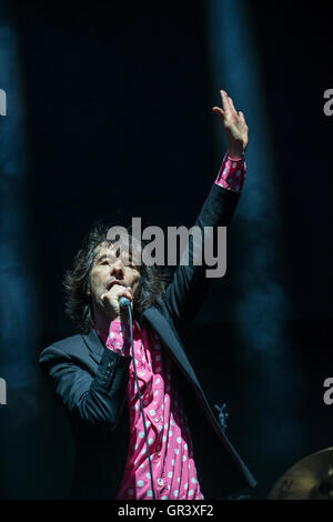 Bobby Gillespie, lead singer the Scottish band Primal Scream, performs ...