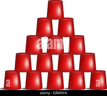 Pyramid of cups in red design Stock Vector Image & Art - Alamy