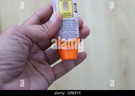 Close up image of adult EpiPen - Adrenalin injection for Anaphylaxis ...