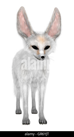 3D rendering of a fennec fox isolated on white background Stock Photo ...