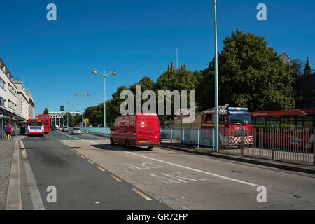 bus stop in plymouth city centre devon Stock Photo - Alamy