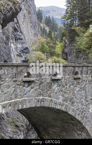 Switzerland, Graubünden, Via Mala Gorge and bridges, Schweiz ...