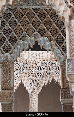 Detail Of The Sebka Decoration, Alhambra, Granada, Andalusia, Spain ...