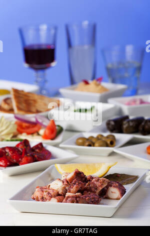 Variety of Greek starters Stock Photo - Alamy