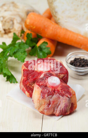 Raw beef Oxtail cut Meat Isolated on white background, top view Stock ...