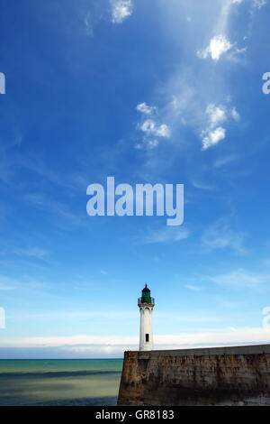 Normandy, lighthouse, English Channel, clouds Stock Photo - Alamy