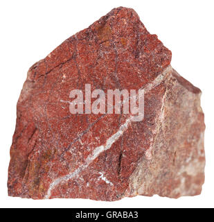 Red jasper raw piece isolated on white background Stock Photo - Alamy