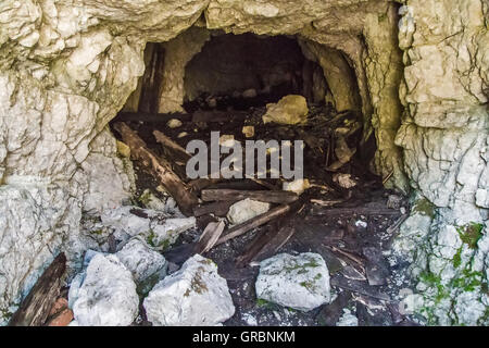 Italian caverns on Batognica during the World War one, Mountain ...