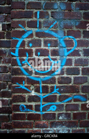 Graffiti wall art Stick Men in Shoreditch, London Stock Photo - Alamy