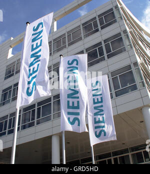 Flags With Siemens Logo Stock Photo - Alamy