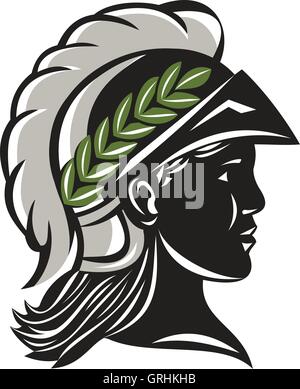 Minerva Head Side Profile Retro Stock Vector Image & Art - Alamy