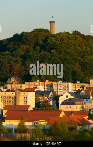 France, Moselle (57), Forbach town, Schlossberg castle (aerial view ...